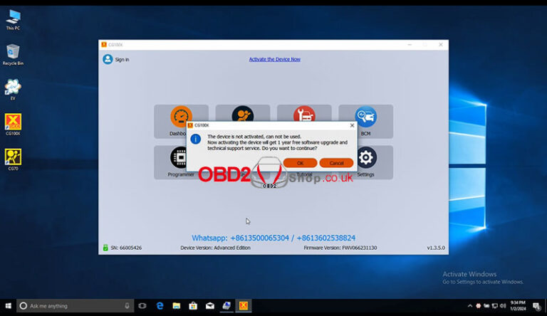 CG100X Software Download, installation and activation | OBD2shop.co.uk Official Blog CG100X ...